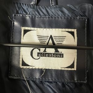 Armani Collezioni | Jackets & Coats | Armani Collezioni Blue Leather ...